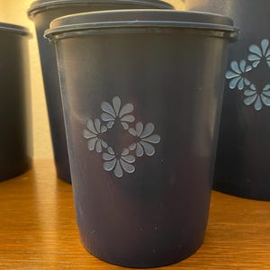 Vintage Tupperware Canister Set of 4 Dark Blue - Etsy