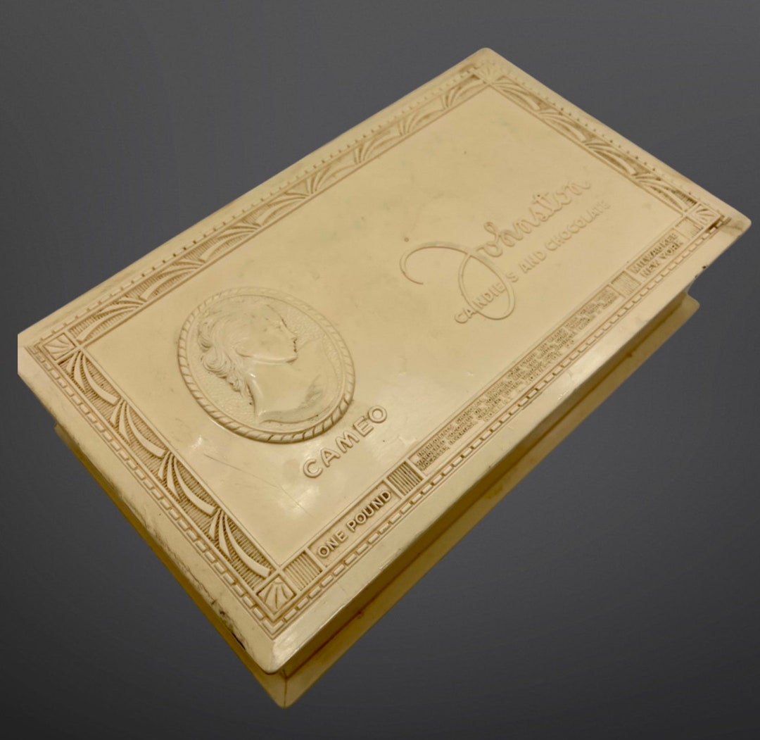 Art Deco Celluloid Box / Advertising Johnston Candy - Etsy