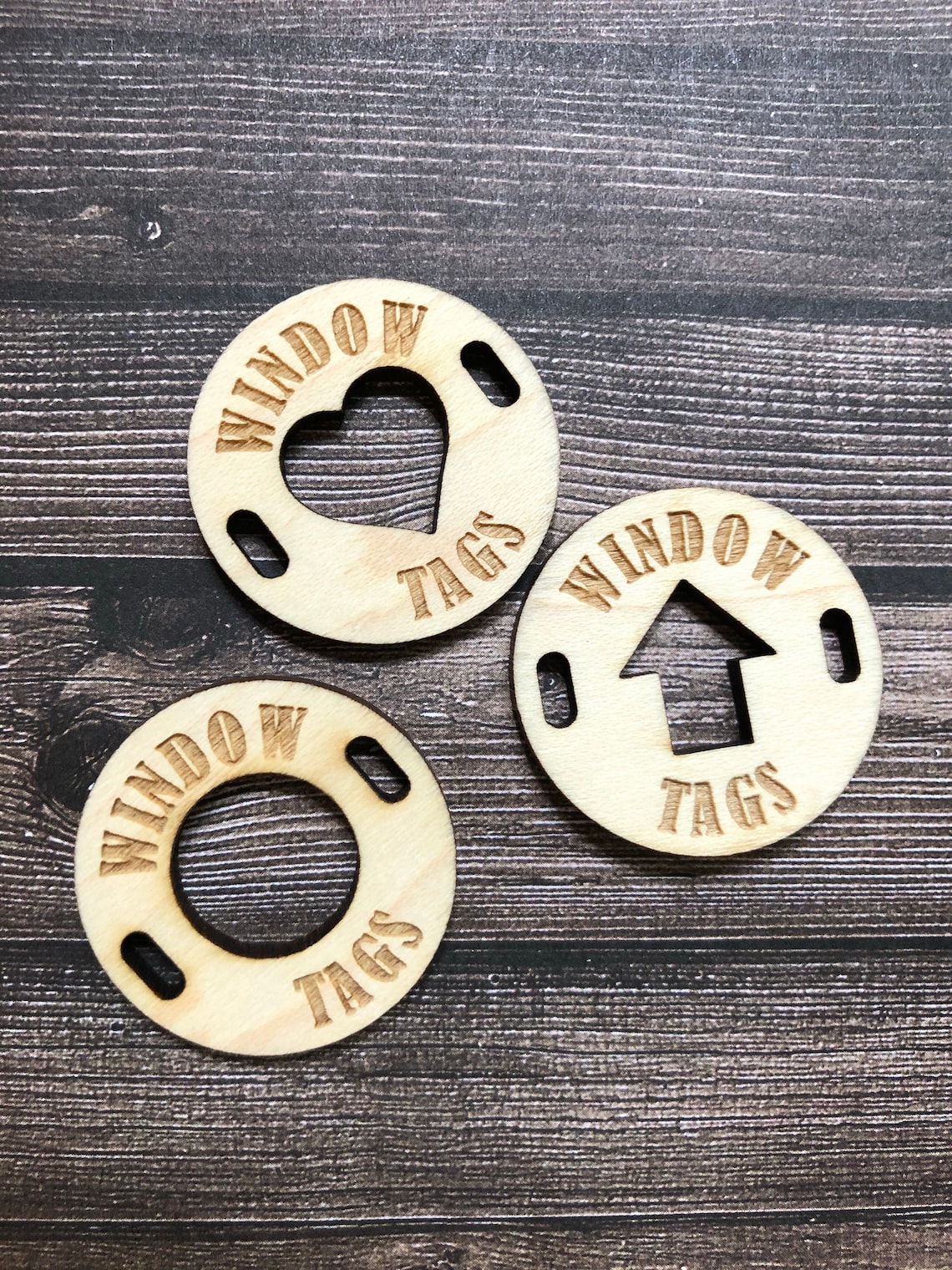 WINDOW TAG Custom Wood Laser Etched Tag Personalized Etched - Etsy