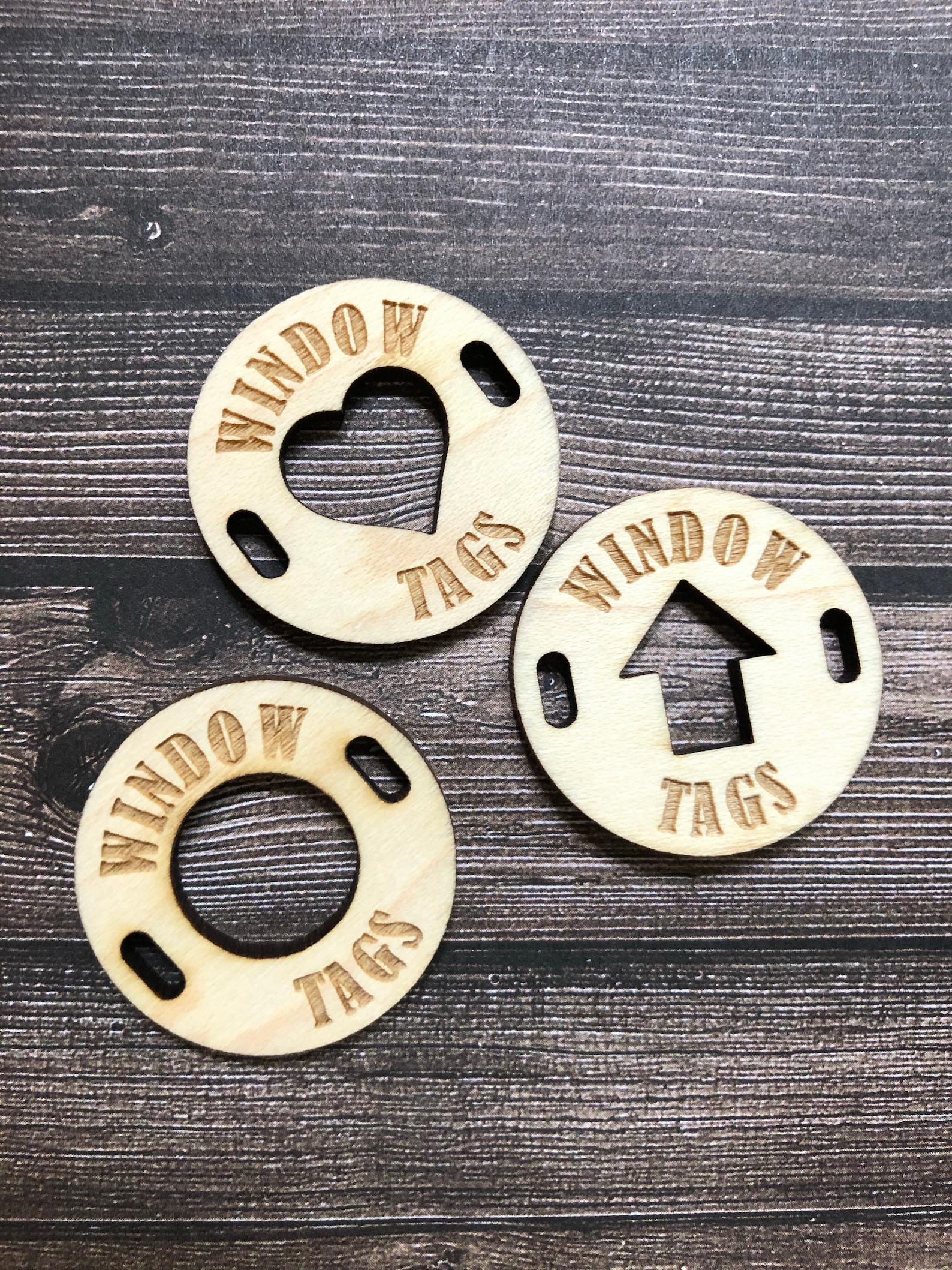 WINDOW TAG Custom Wood Laser Etched Tag Personalized Etched - Etsy