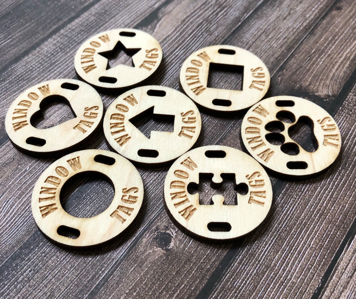 WINDOW TAG Custom Wood Laser Etched Tag Personalized Etched - Etsy