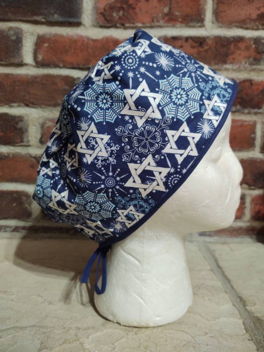 Hanukkah Star of David Jewish Surgical Scrub Cap Unisex Adjustable ...