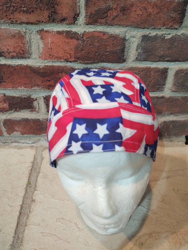 Flag Red White and Blue Durag Welding Cap Biker Skull Cap - Etsy