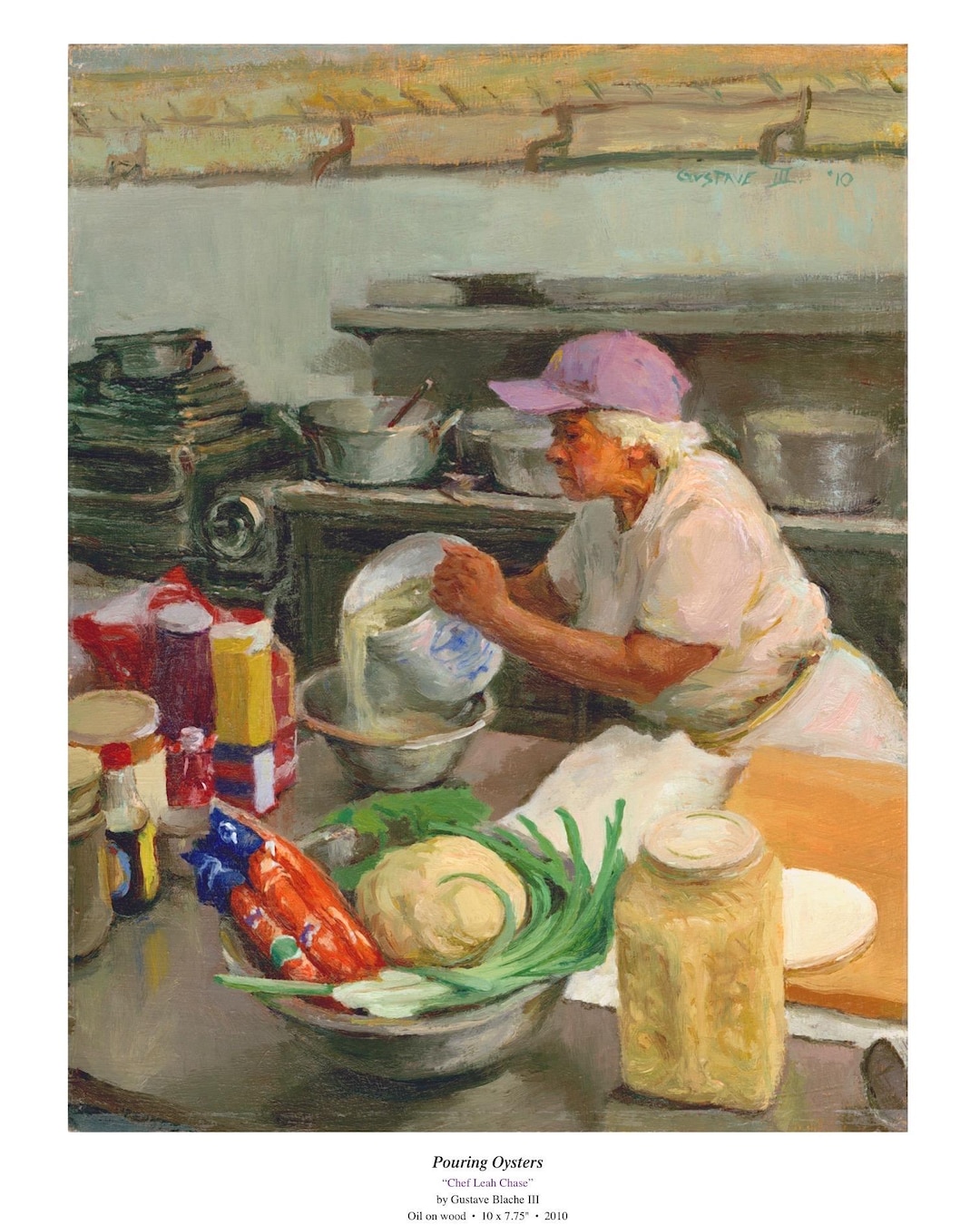 Gustave Blache III “pouring Oysters” Painting of Chef Leah Chase - Etsy