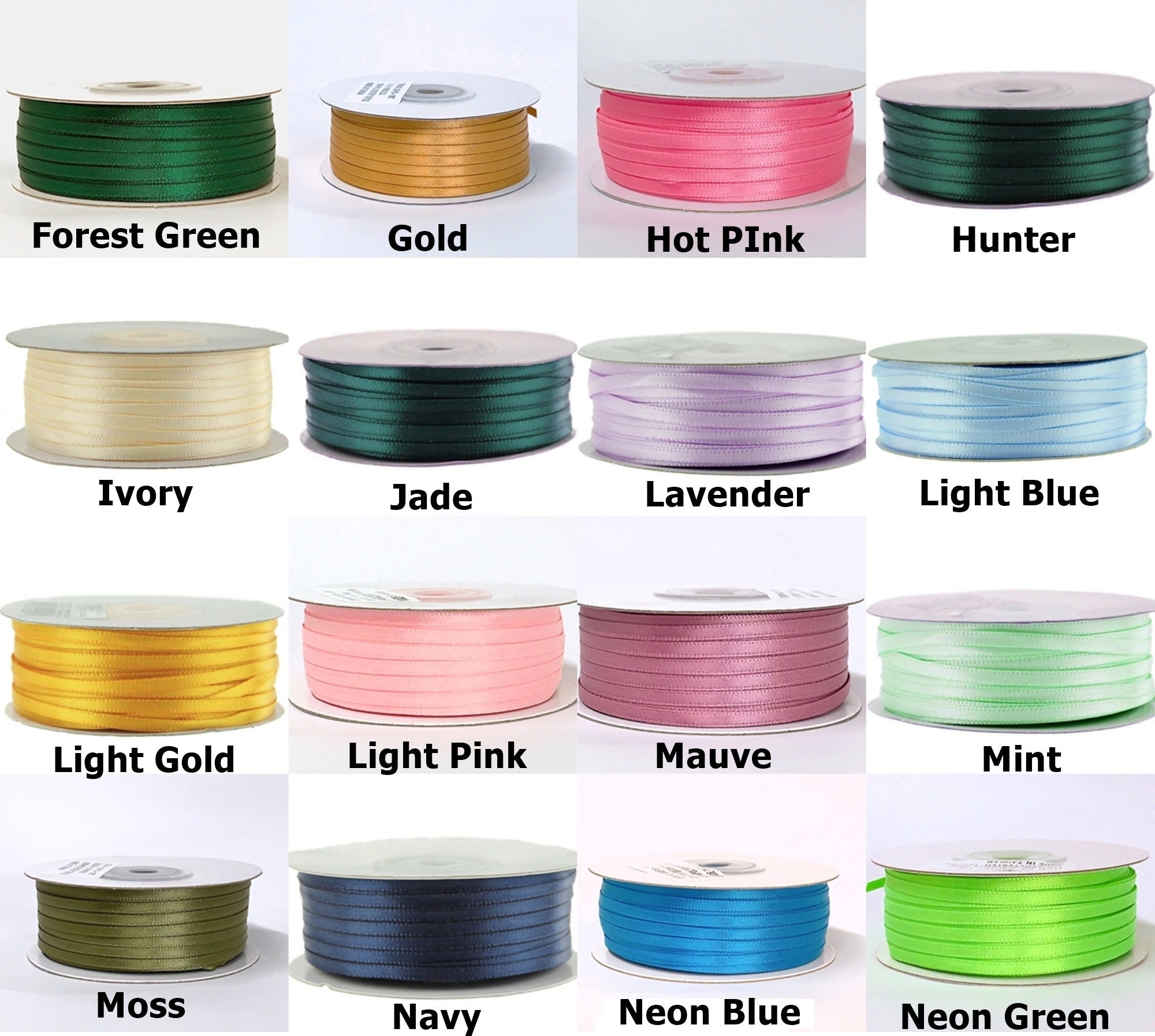 1/8 X 100 Yard Double Faced Satin Ribbon Art & Sewing | Etsy