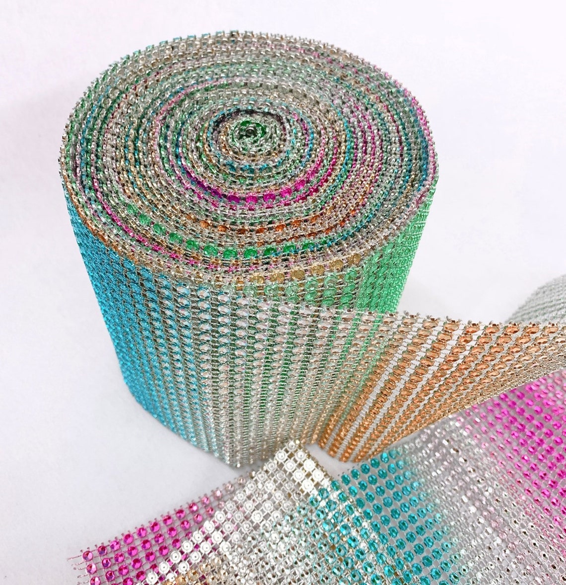 4.75 X 10 Yards 24 Rows Rainbow Multi Color Diamond - Etsy