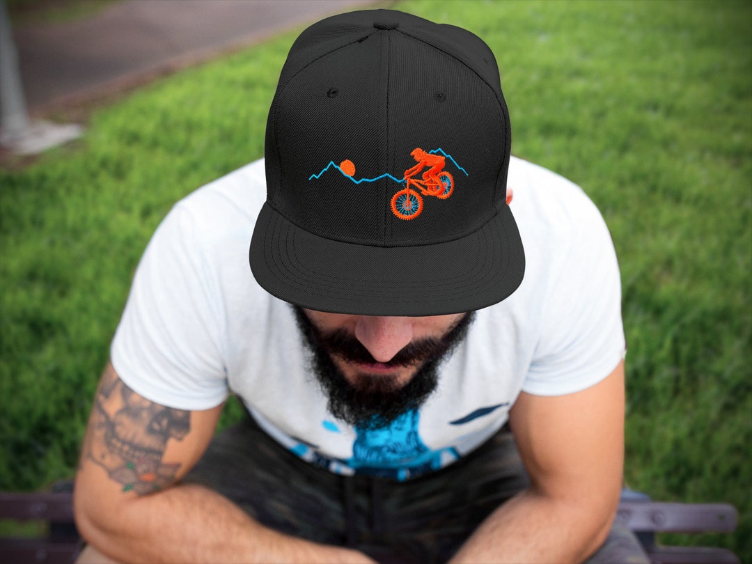 Mountain Biker Hat, Bike Hat, Hat With Bike, Downhill Bike Hat, MTB Hat ...