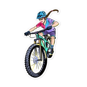 MTB Sticker, Girl Sticker, Biker Sticker, Cycling Decal, Biking Sticker ...