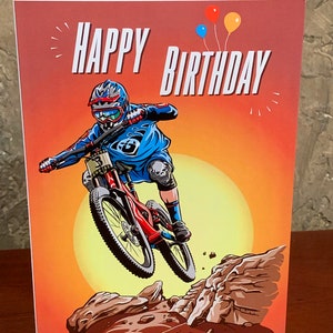 Guy Birthday Card, Men's Birthday Card, Mountain Bike Birthday, Bike ...