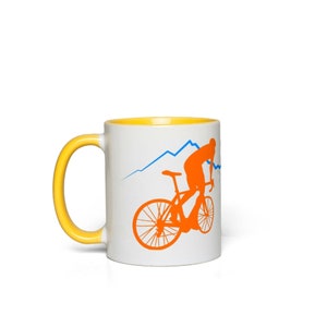 Road Cycling Accent Mugs, Gift for Cyclist, Bike Mug, Cyclist Mug ...