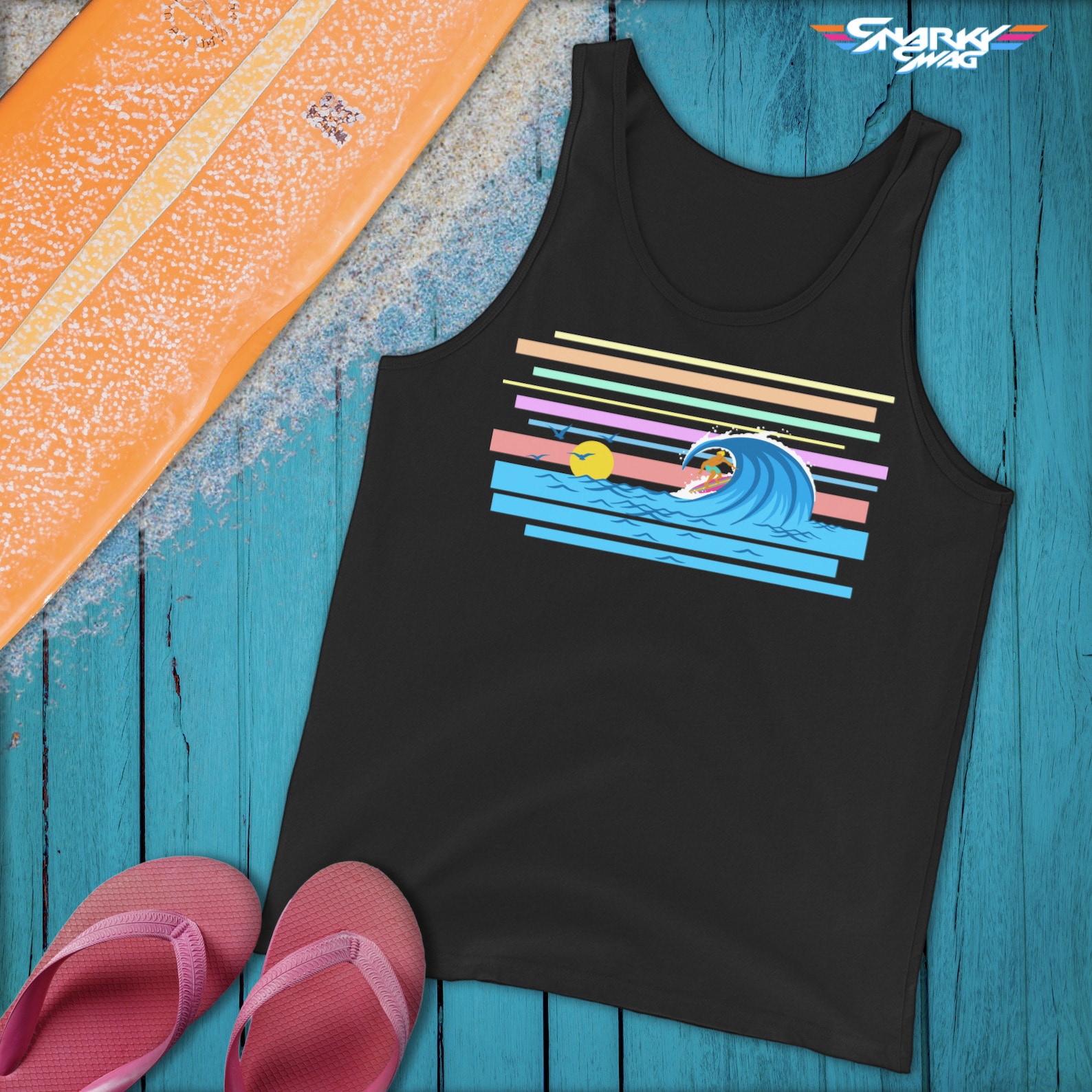 Surfer Riding Wave Tank Top, Surfing Shirt, Gift for Surfer, Beach ...