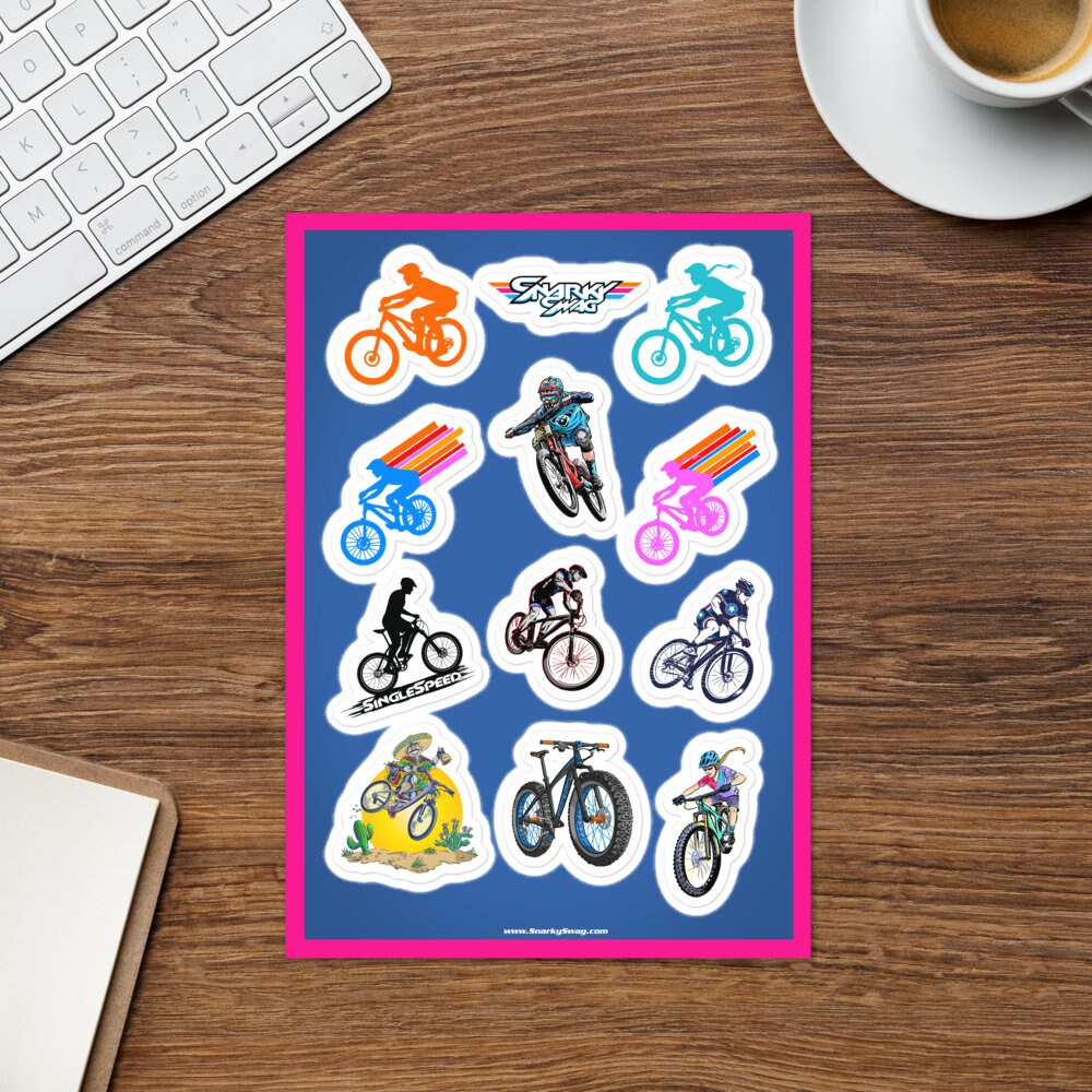 Mountain Bike Sticker Sheet MTB Stickers Truck Sticker | Etsy