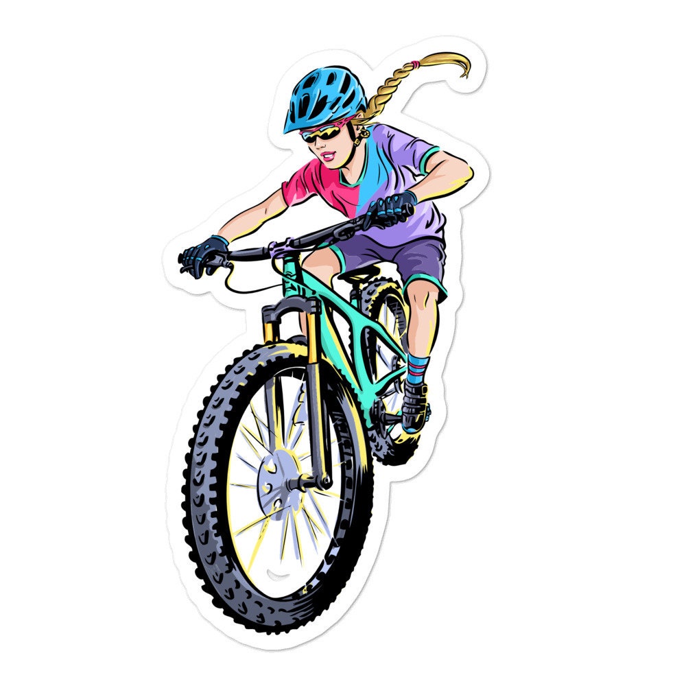 MTB Sticker Girl Sticker Biker Sticker Cycling Decal | Etsy