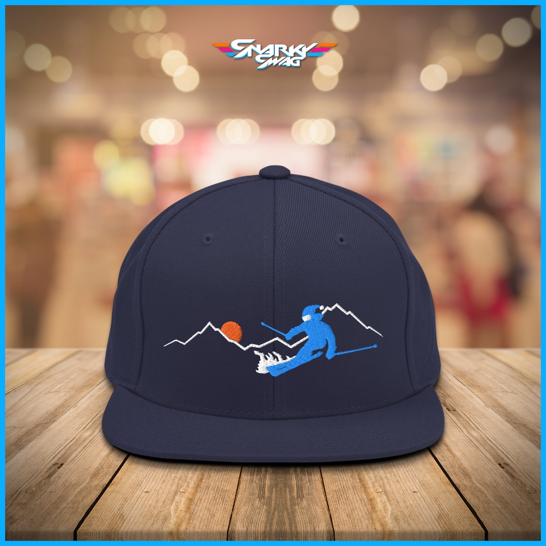 Men Snapback Hat, Ski Lover Gift, Skiing Design Hat, Baseball Hat, Hat ...