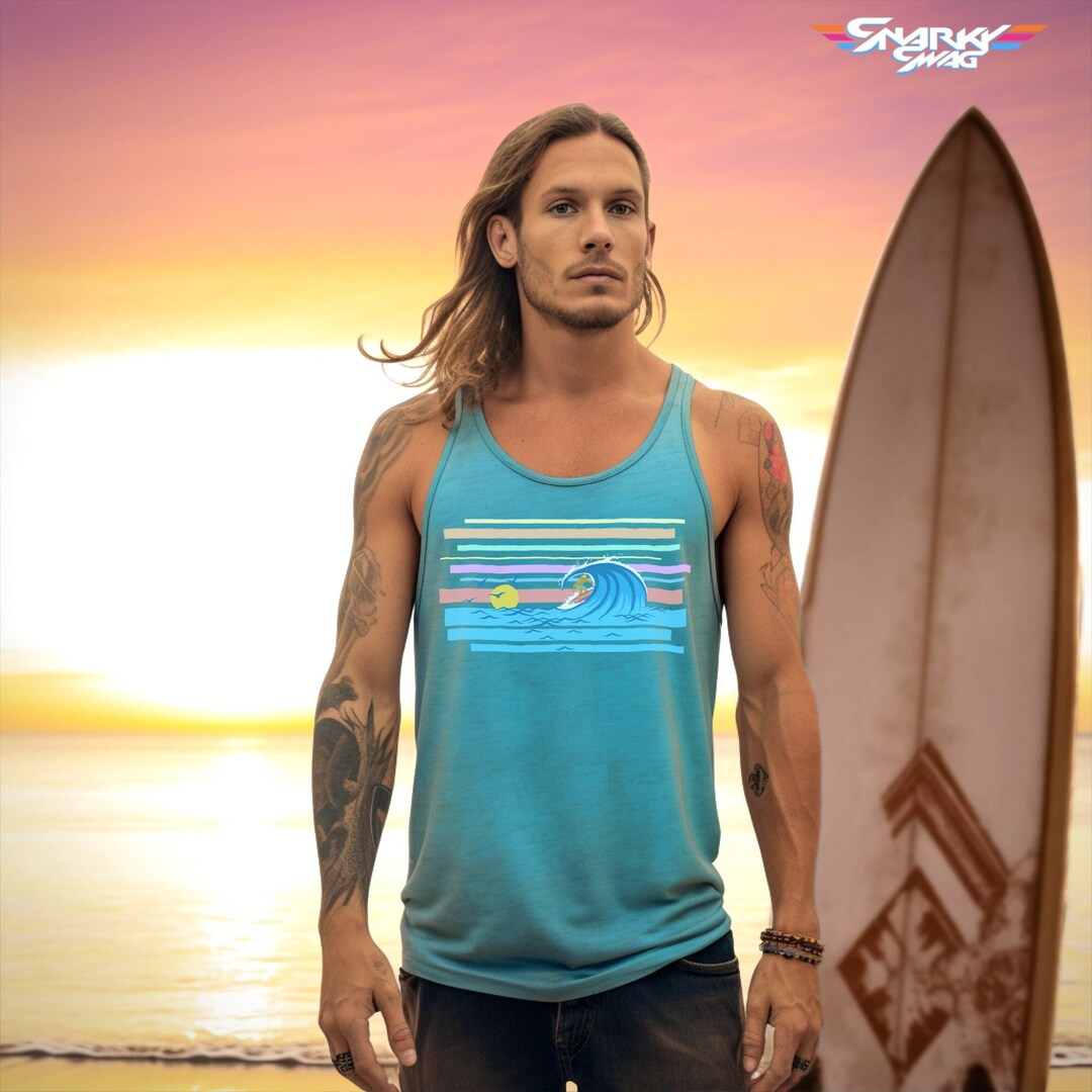 Surfer Riding Wave Tank Top, Surfing Shirt, Gift for Surfer, Beach ...