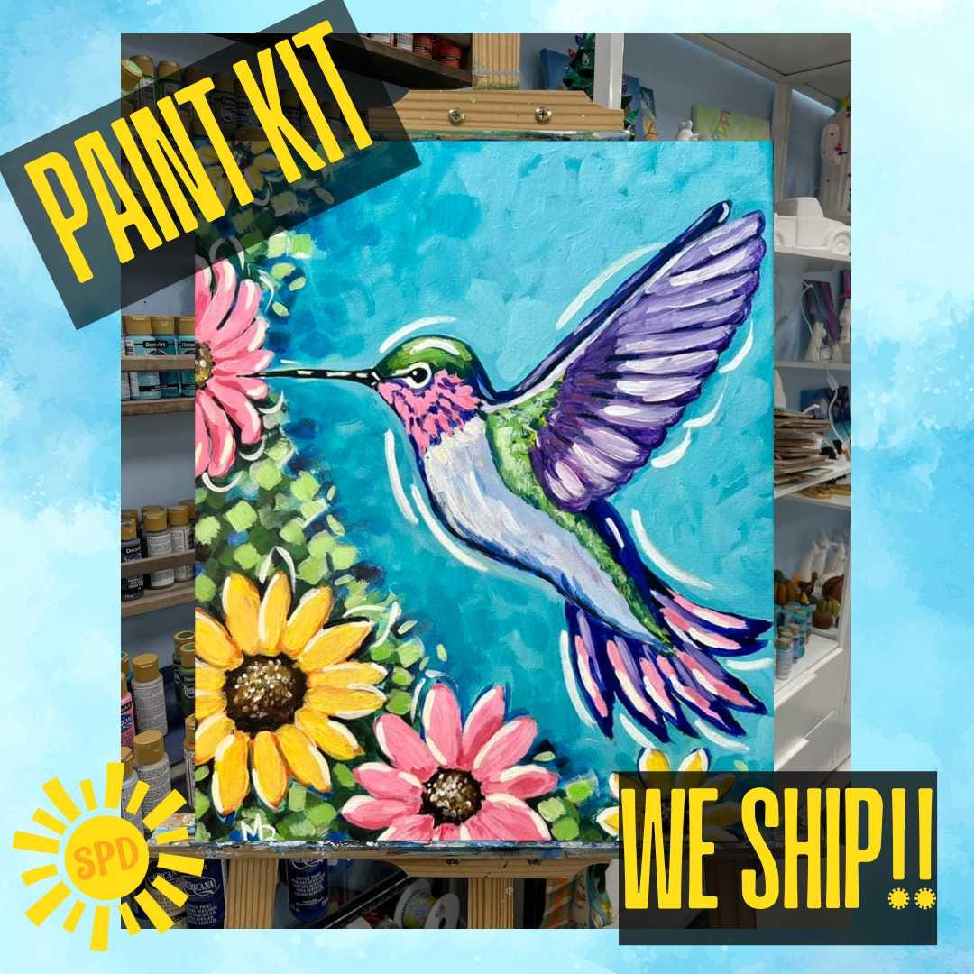 Hummer Garden Paint Kit – Pre-drawn Canvas | DIY Paint Kit for All Ages ...