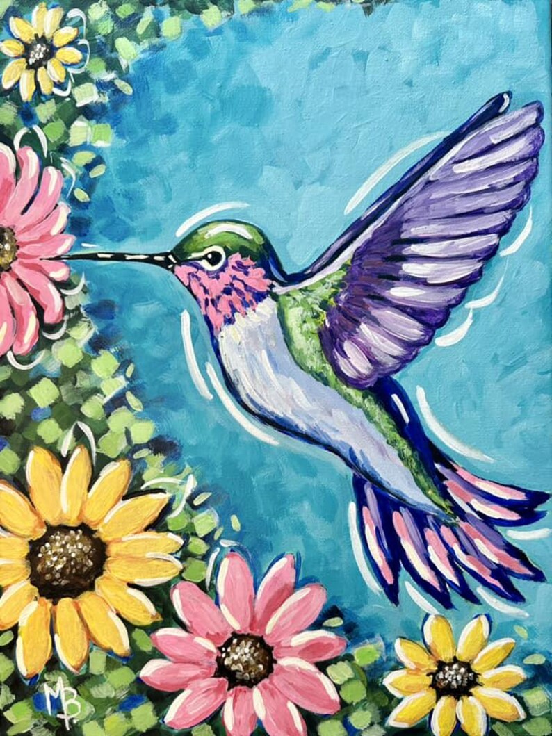 Hummer Garden Paint Kit – Pre-drawn Canvas | DIY Paint Kit for All Ages ...