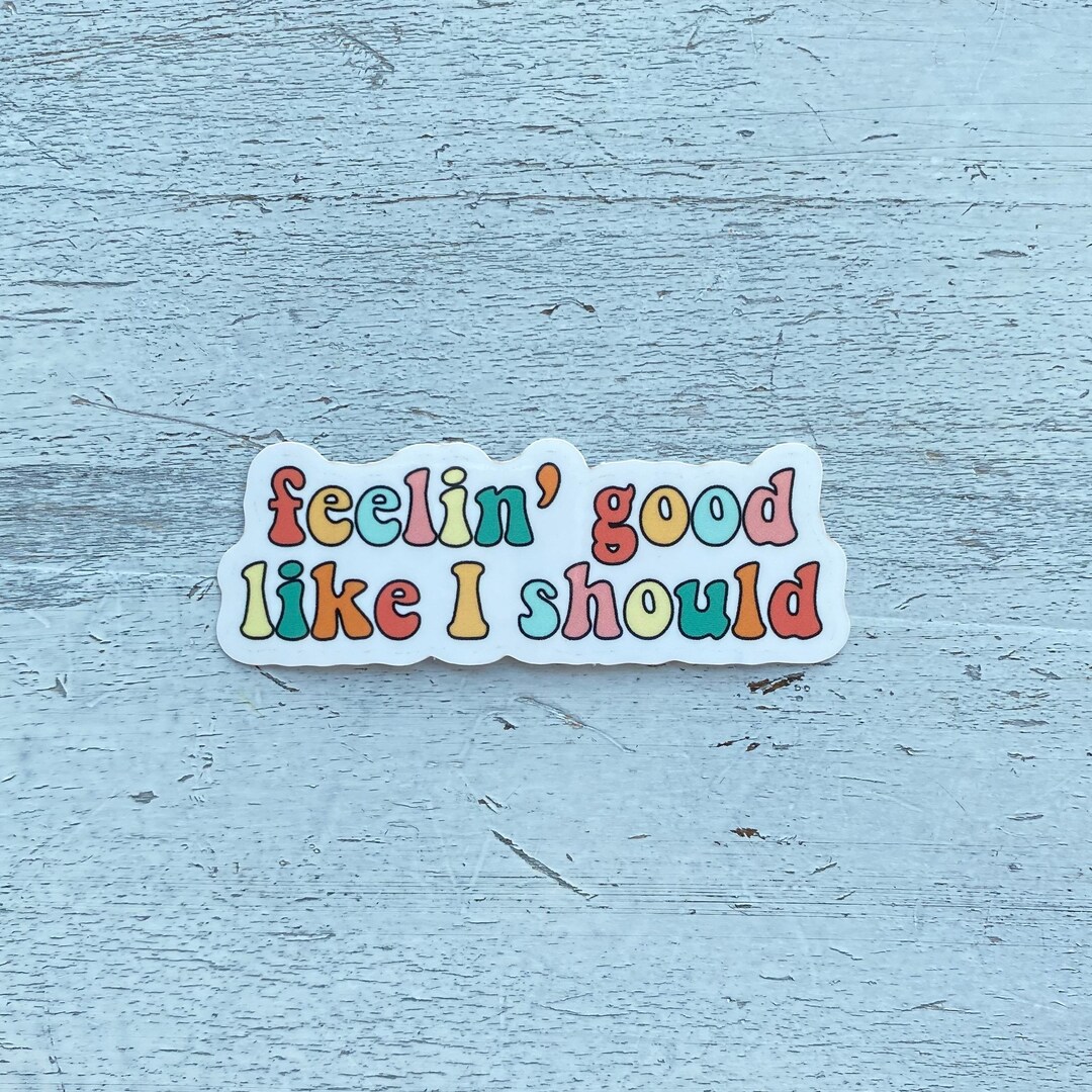 Feelin’ Good Like I Should Sticker, Positive Stickers, Cute Stickers ...