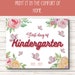 First Day of Kindergarten Printable Sign, School Sign for First and ...