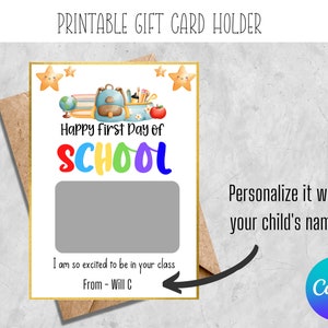 PRINTABLE Back to School Coffee Teacher Gift Card Holder - Etsy