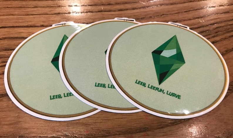 The Sims “leeb Leefuh Lurve” (live Laugh Love) Plumbob Crossstich Vinyl ...