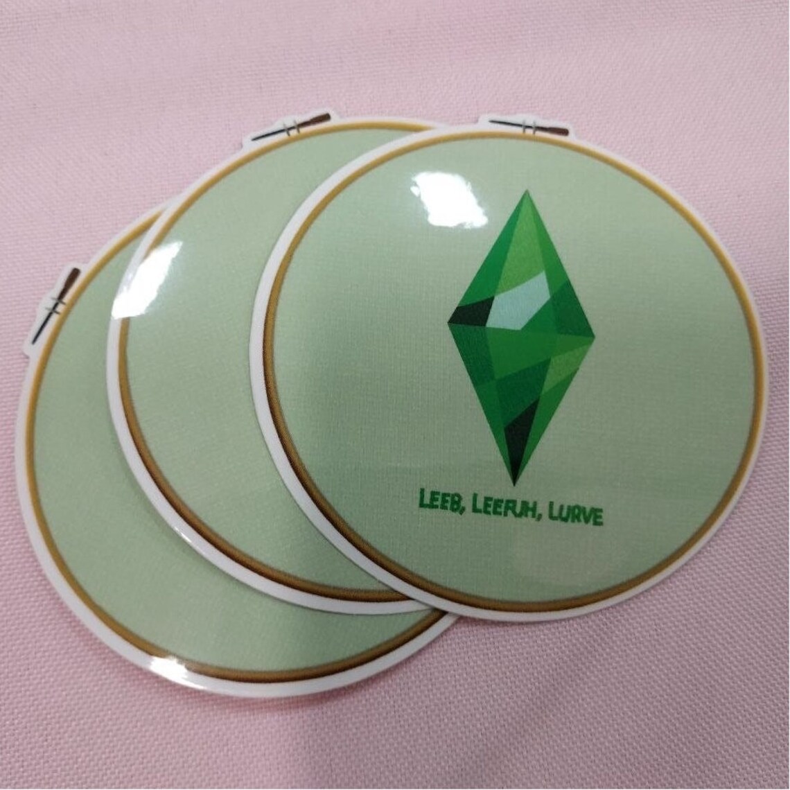 The Sims “leeb Leefuh Lurve” (live Laugh Love) Plumbob Crossstich Vinyl ...