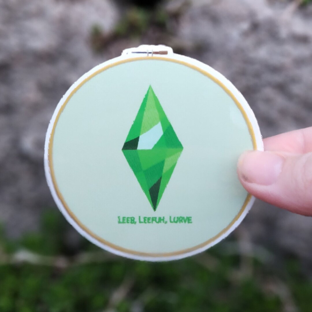 The Sims “leeb Leefuh Lurve” (live Laugh Love) Plumbob Crossstich Vinyl ...