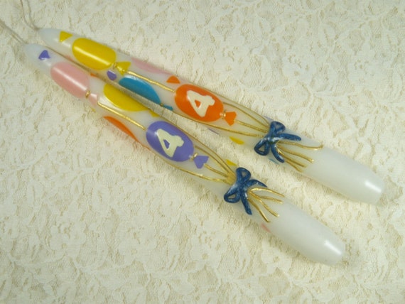 Designer Taper Candles Happy Birthday Balloon Motif for Big | Etsy