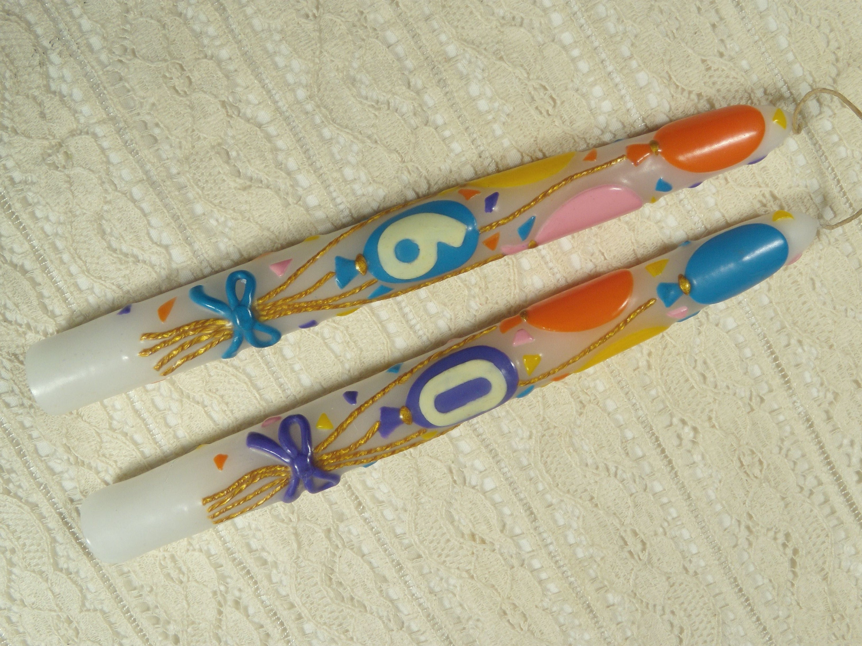 Designer Taper Candles Happy Birthday Balloon Motif for Big | Etsy