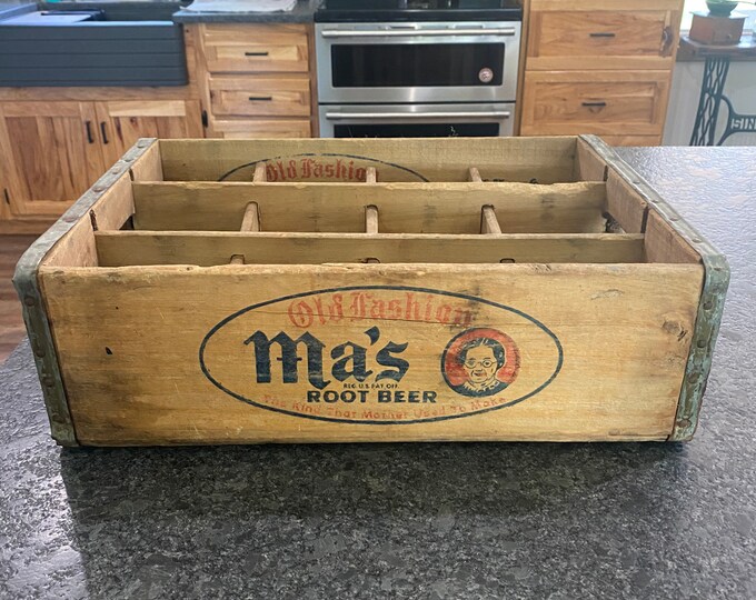 Vintage Mas Root Beer Wooden Soda Crate - Etsy