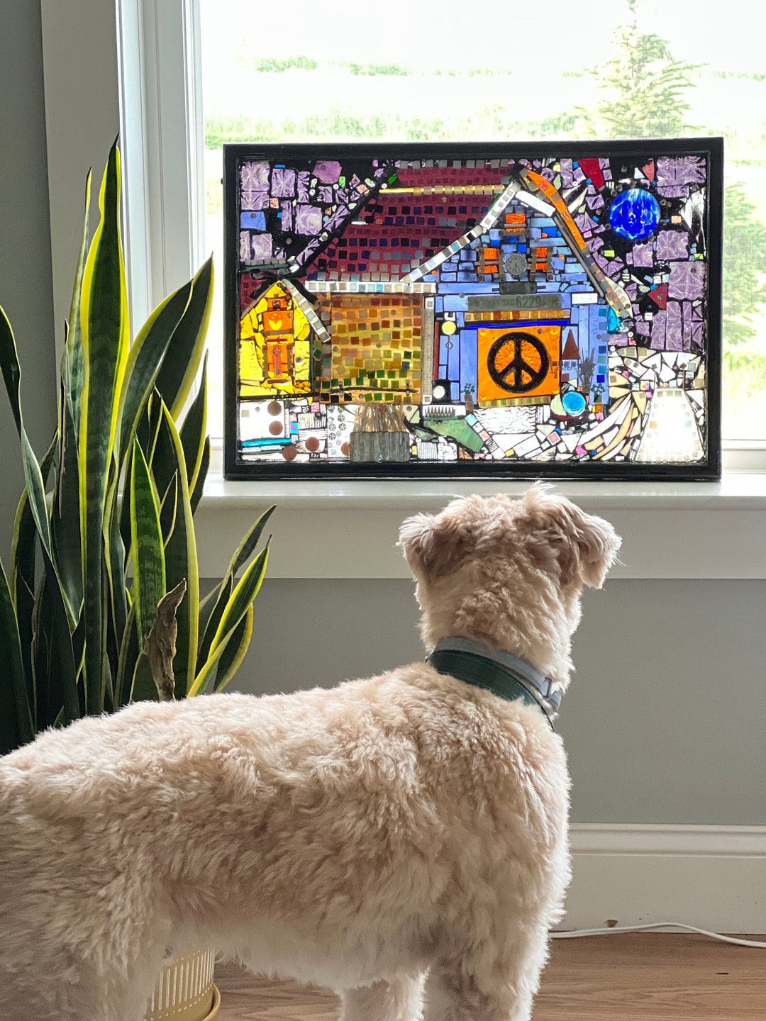 Once in a Blue Moon, Mixed Media, 25”x17", 2023. Barn. Maine. - Etsy