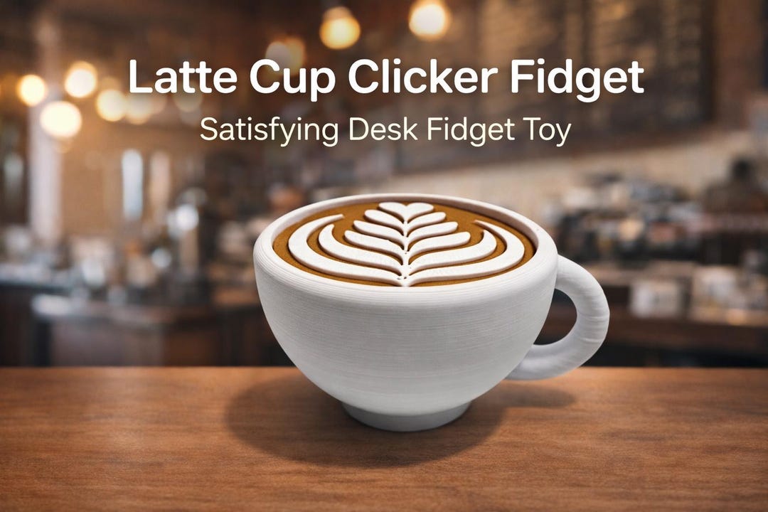 Latte Art Coffee Cup Clicker | Café-style Fidget Toy | Handmade Desk ...