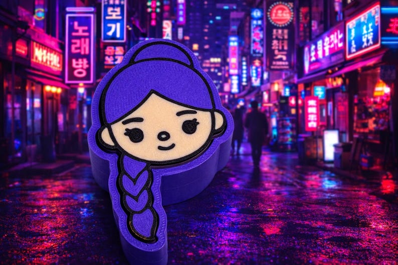 Rumi K-pop Demon Hunters Fidget Clicker | Neon Anime-style Fidget Toy ...