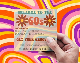60s Party Invitation - Etsy