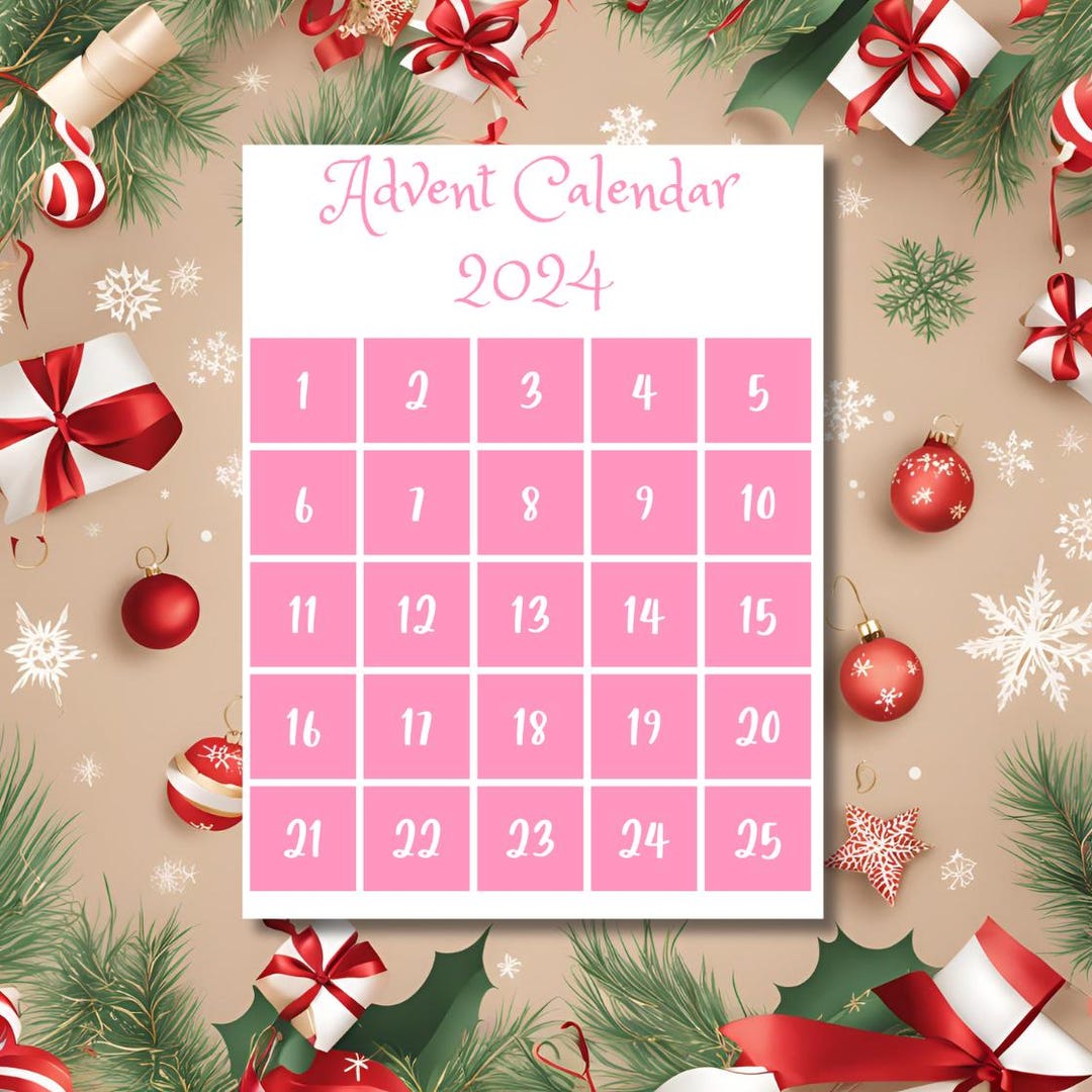 Advent Calendar 2024, Advent Calendar, Christmas Advent Calendar, Pink ...