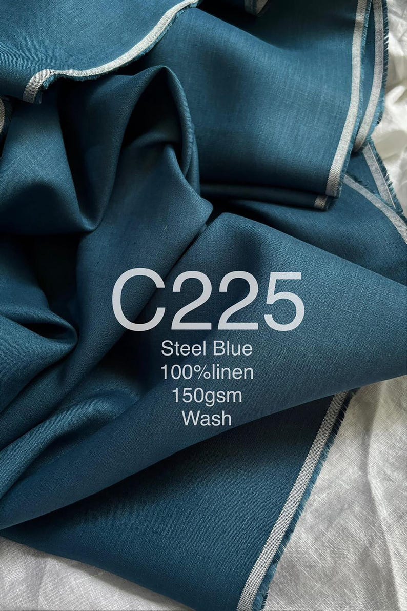 Premium Wash Linen 200gsm Fabric: LT - BLUE TONE - by the Yard | Width ...