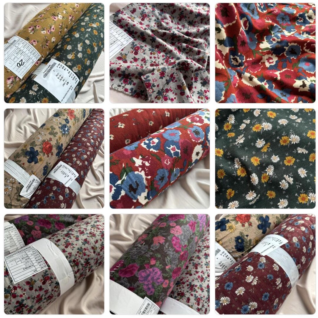 Winter Fabric: Flannel Collection by the Yard Floral Fabric, Fall ...