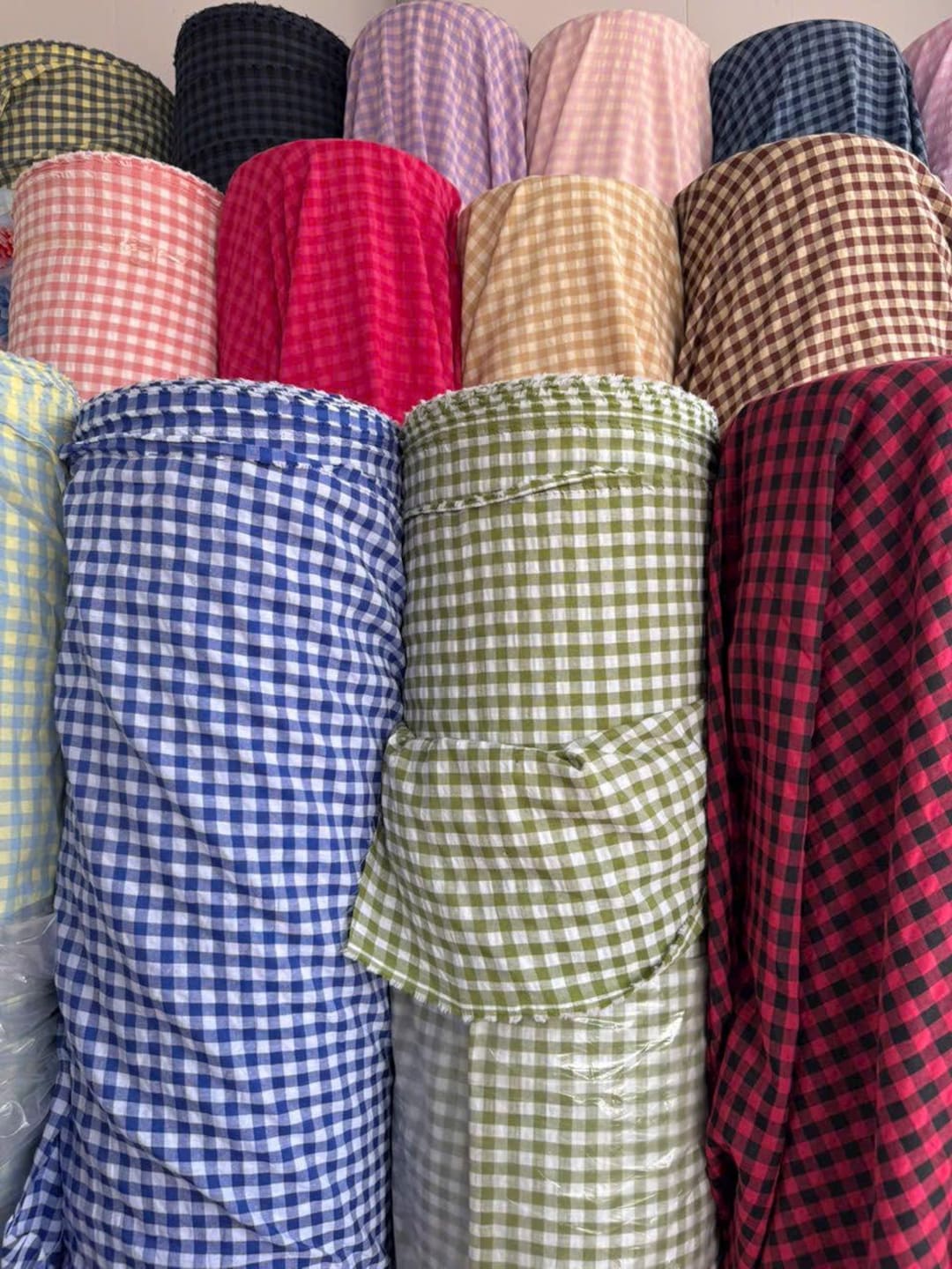 Fabric "checker Pattern Collection"- by the Yard | Cotton Checker ...