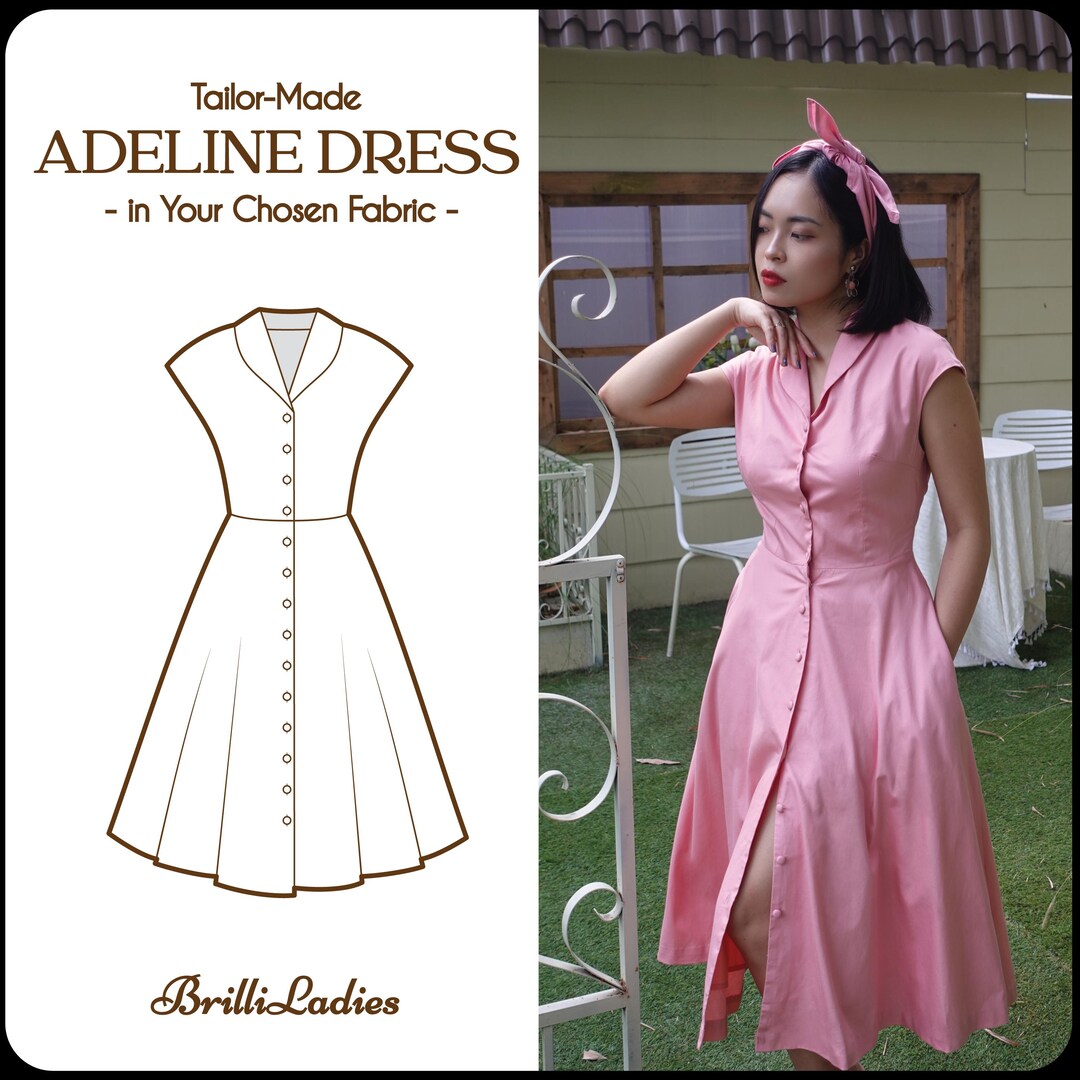 New ADELINE DRESS in Your Fabric Choice Batwing Sleeves, Haft Circle ...