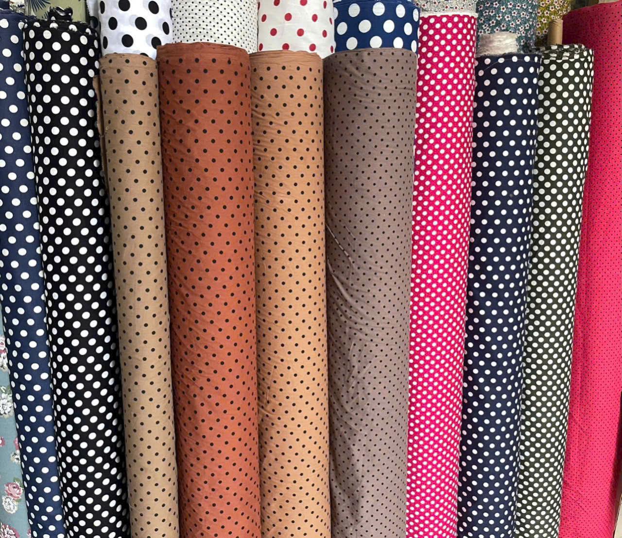 TA-01 Polka Dot Cotton Fabric - by the Yard | Multi-color Polka Dot ...