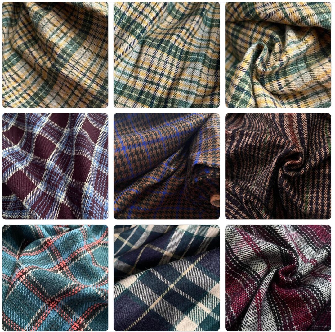 Winter Fabric: Tweed -WINTER COLLECTION- by the Yard | Check Print ...