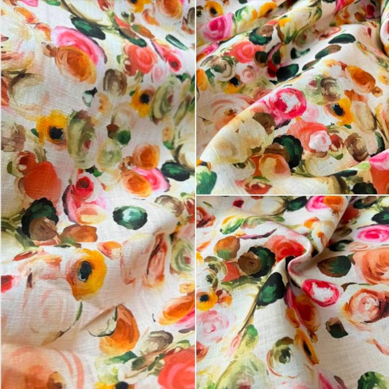 Printed Linen Fabric - Etsy