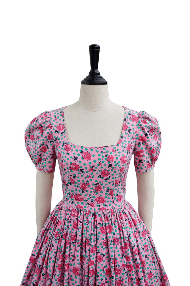 EIRLYS DRESS in "pink Sweet" Fabric | Pin up Retro Dress, Cotton ...