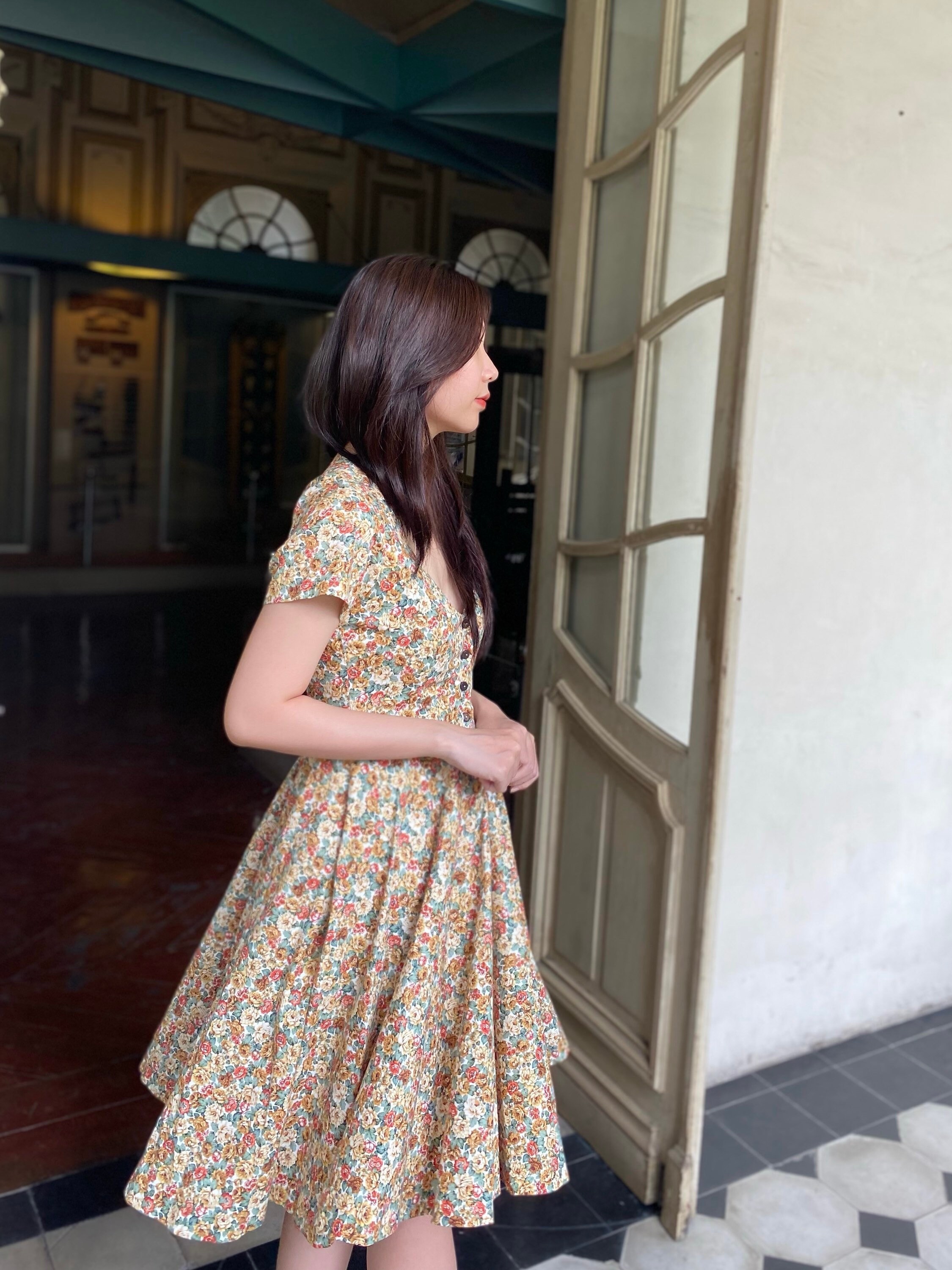 STELLA DRESS in "silent Roses" Fabric | Floral Cotton, Custom Vintage Retro, Plus Size Pin Up ...