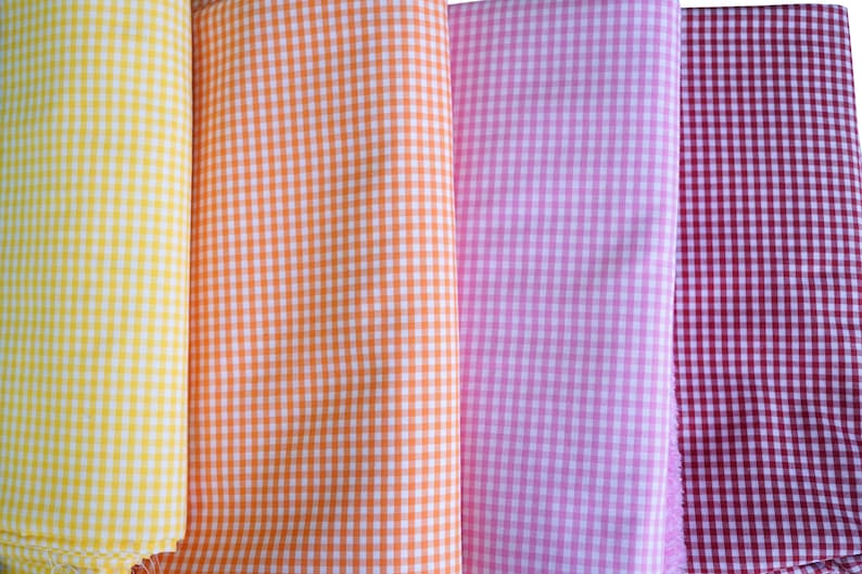 Fabric 1/8 Inches Checkered Gingham - Cotton - by the Yard / Fabric ...