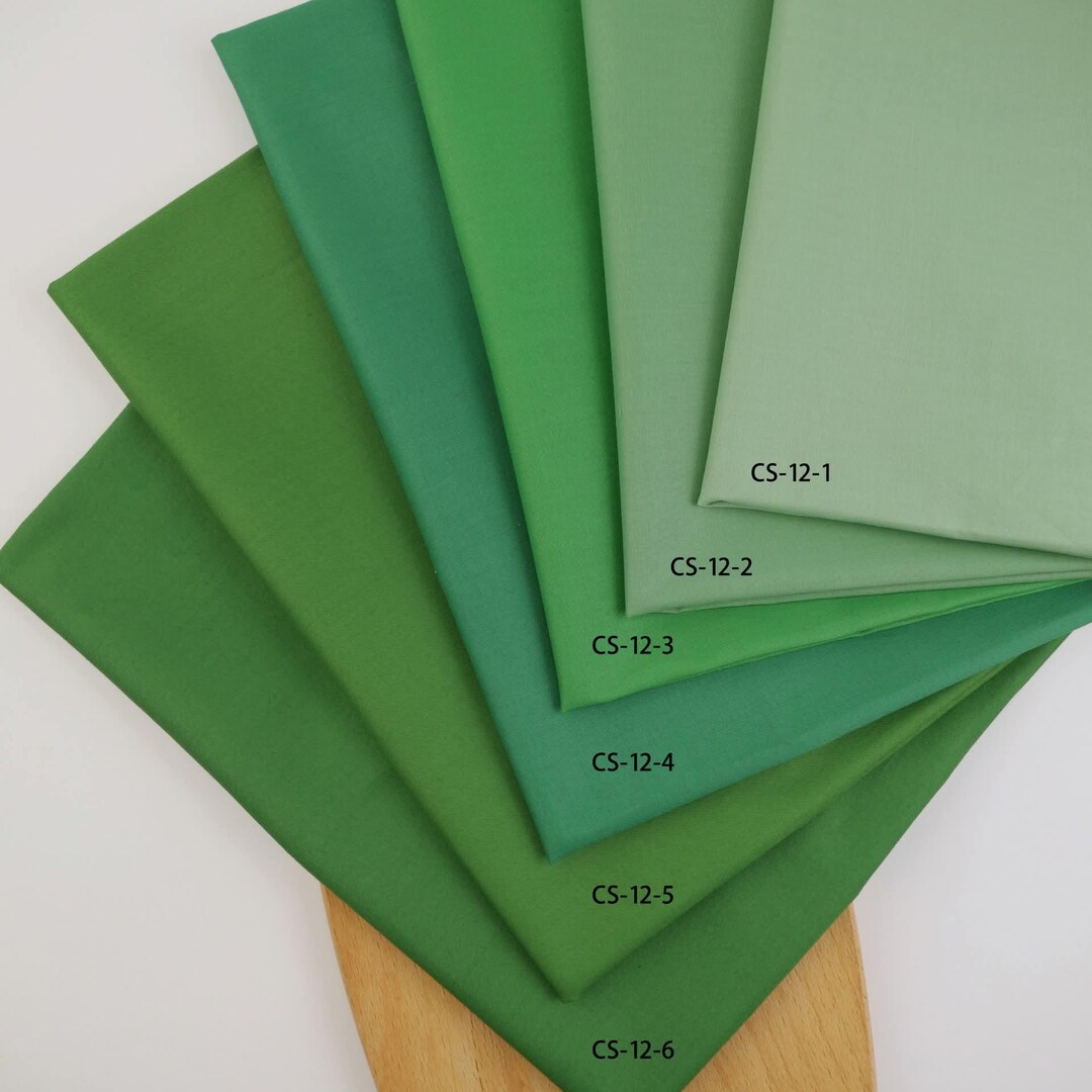 Premium Cotton Fabric: CS-GREEN 12- Solid Collection, by the Yard ...