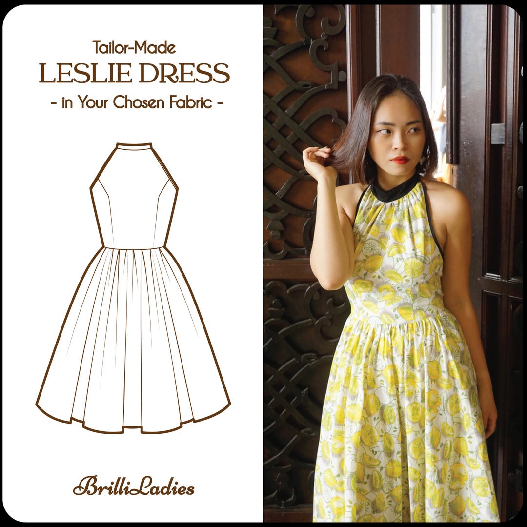 NEW! LESLIE DRESS in Your Fabric Choice | Cotton Vintage Dress Custom ...