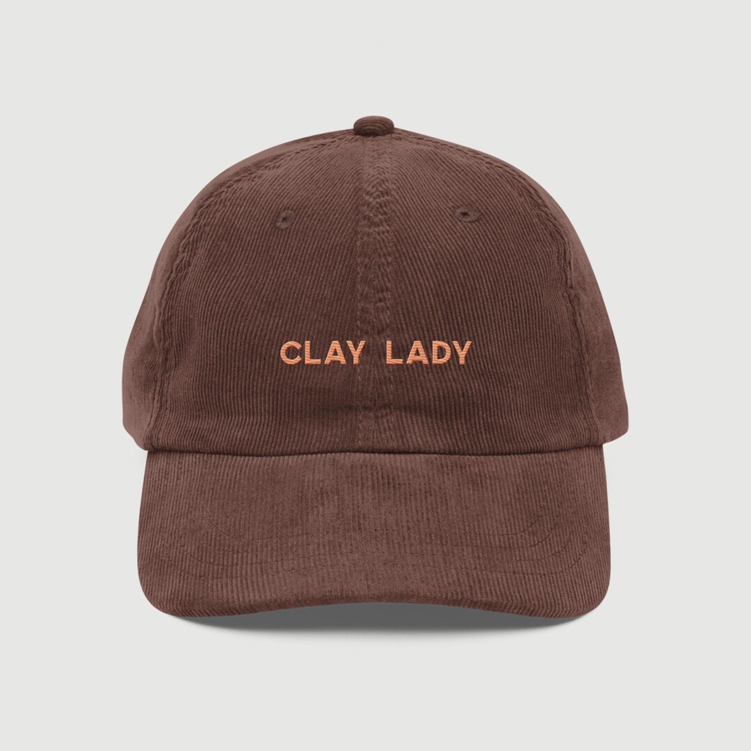 Clay Lady Vintage Corduroy Hat / Embroidered Hat, Brown Adjustable ...