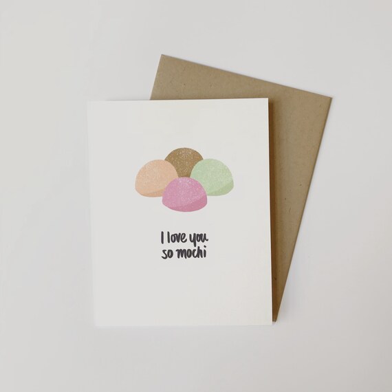 I Love You so Mochi Card / Mochi Ice Cream Card Blank Card | Etsy Australia