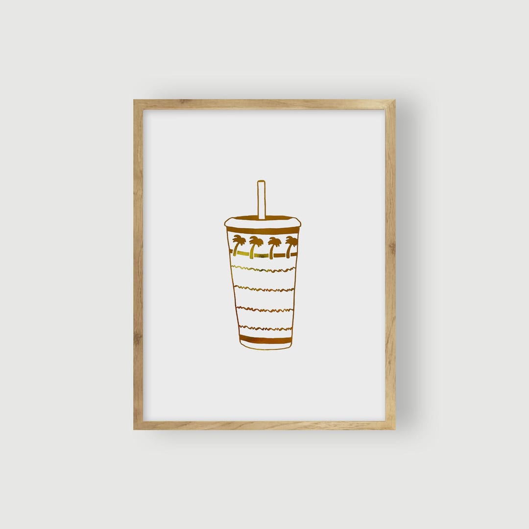 Gold Foil In-n-out Cup Art Print: California Wall Decor - Etsy Australia